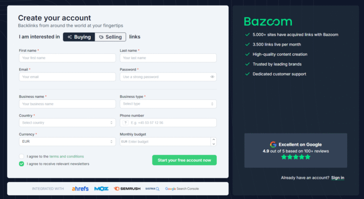 Bazoom » Intelligent marketplace for strategic link building